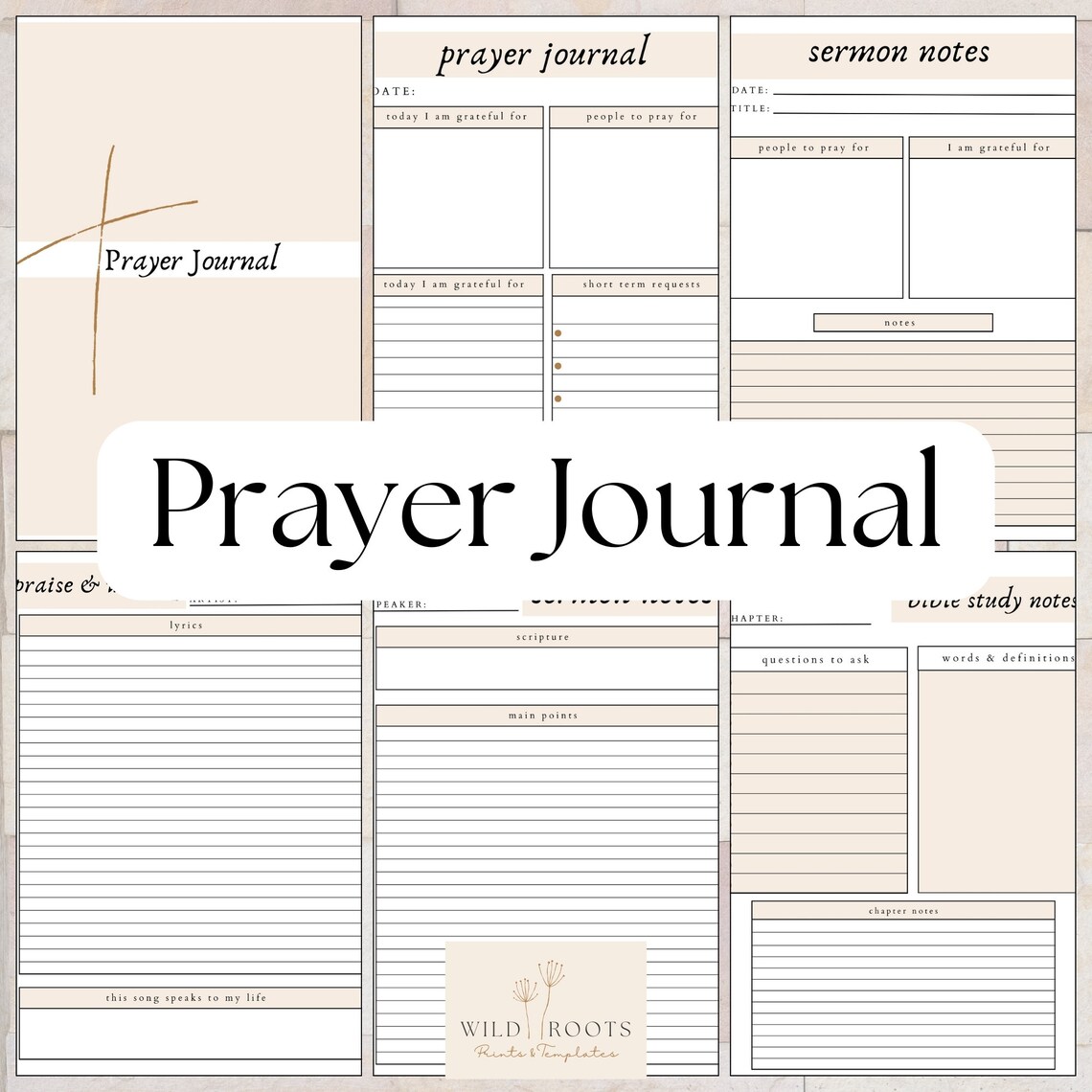 Prayer Journal, Bible Study Guide, Prayer Journal Printable: Elevate ...