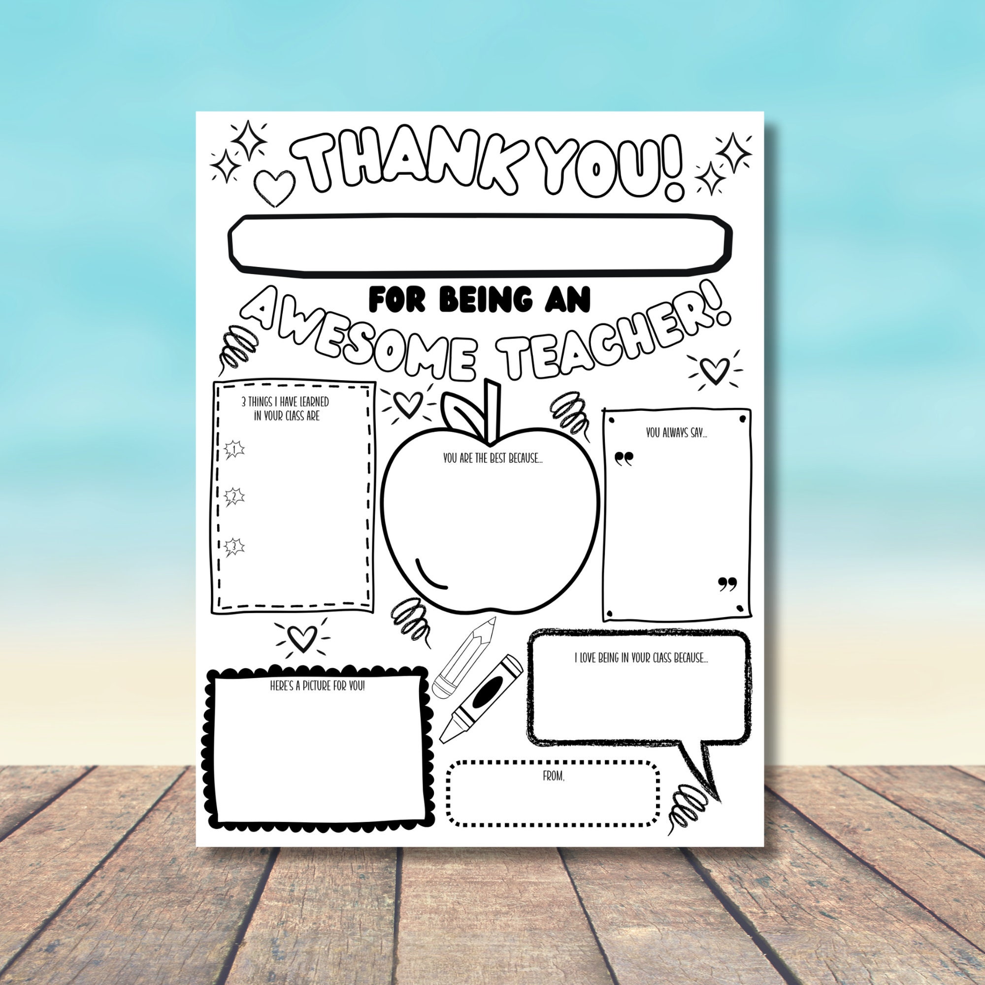 Teacher Appreciation Printable, Thank You Teacher Gift, All About ...