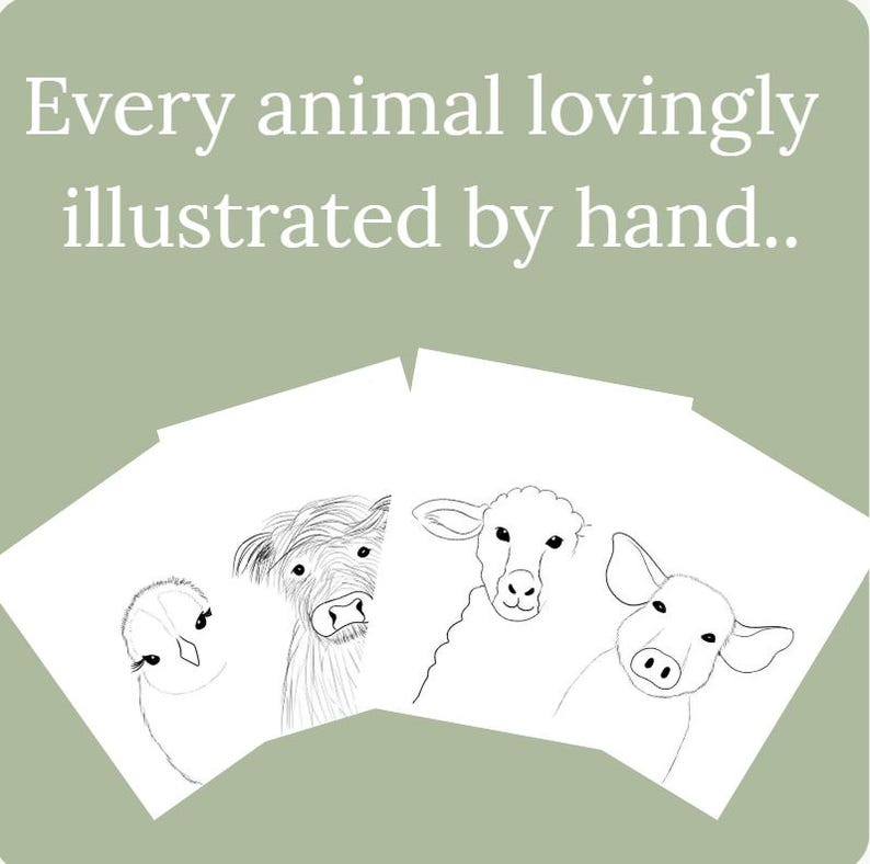 Pig Coloring Page: Hand-drawn Farm Animal Art (8.5x11 PNG Digital ...
