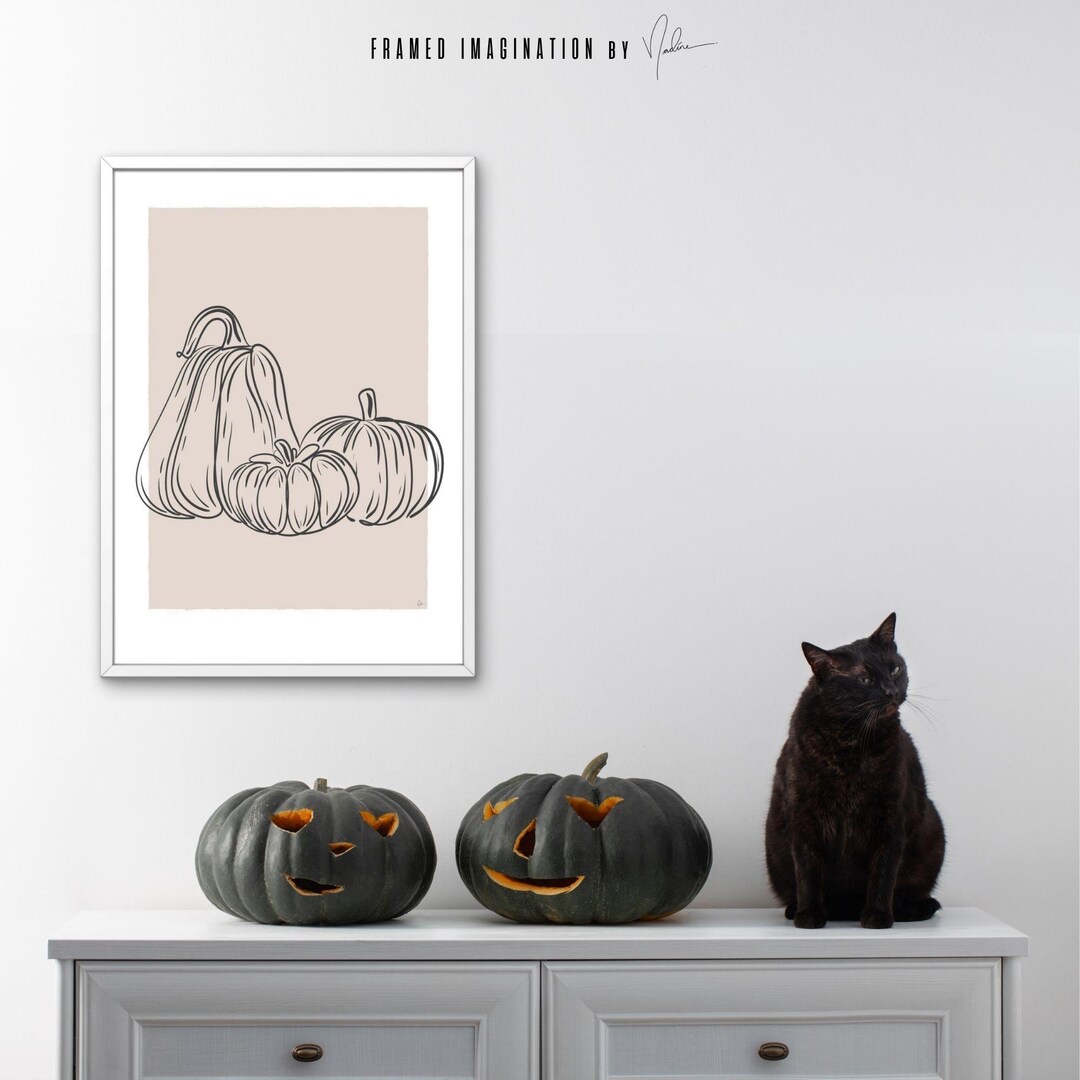 Black and Beige Halloween Wall Art Printables - Instant Download ...