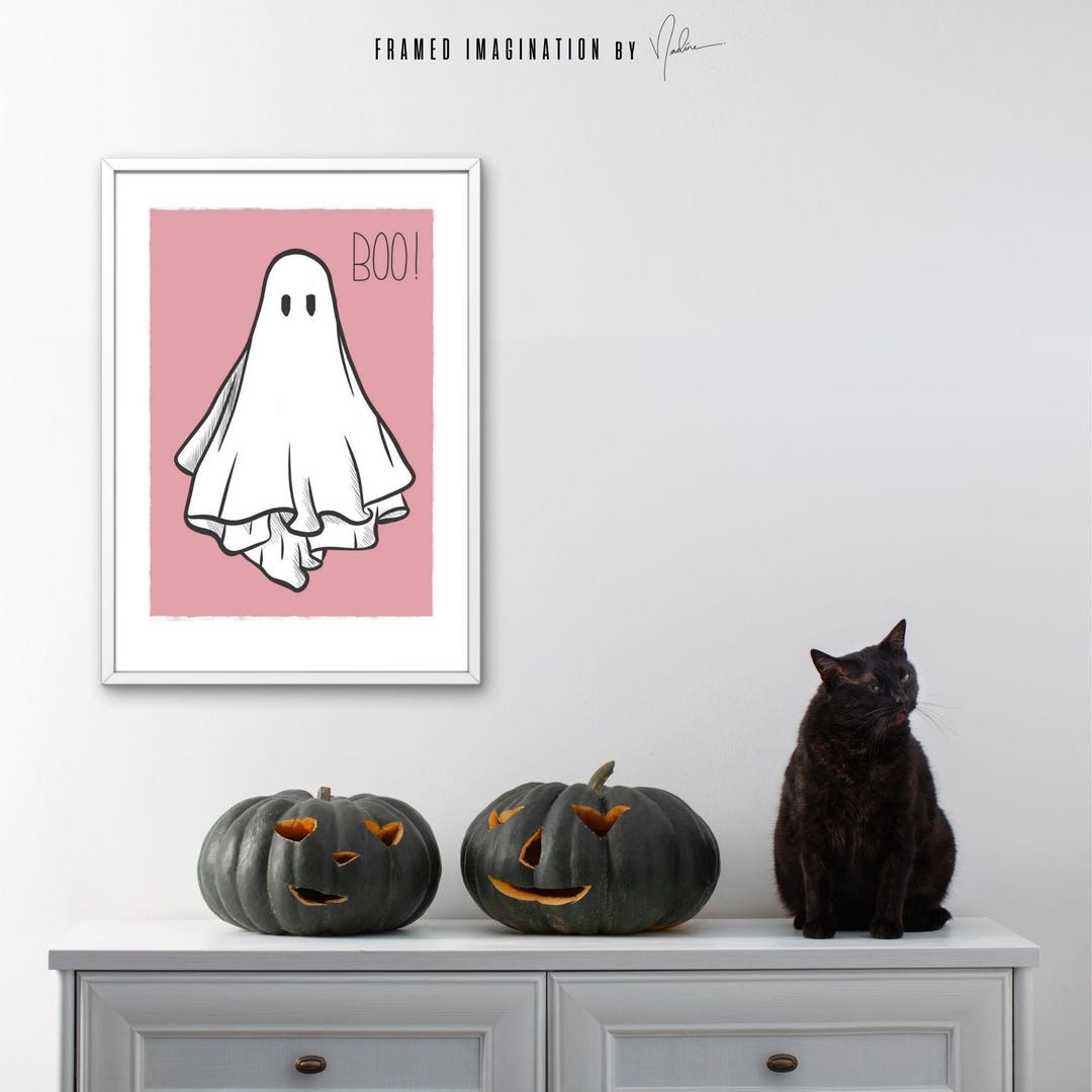 Pink Halloween Wall Art Printables - Instant Download - Pinkoween, Cute ...