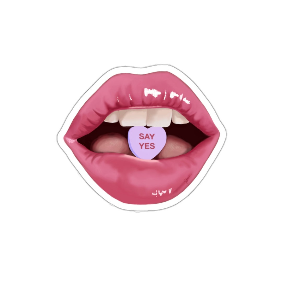 Conversation Heart "say Yes" Die-cut Stickers - Etsy