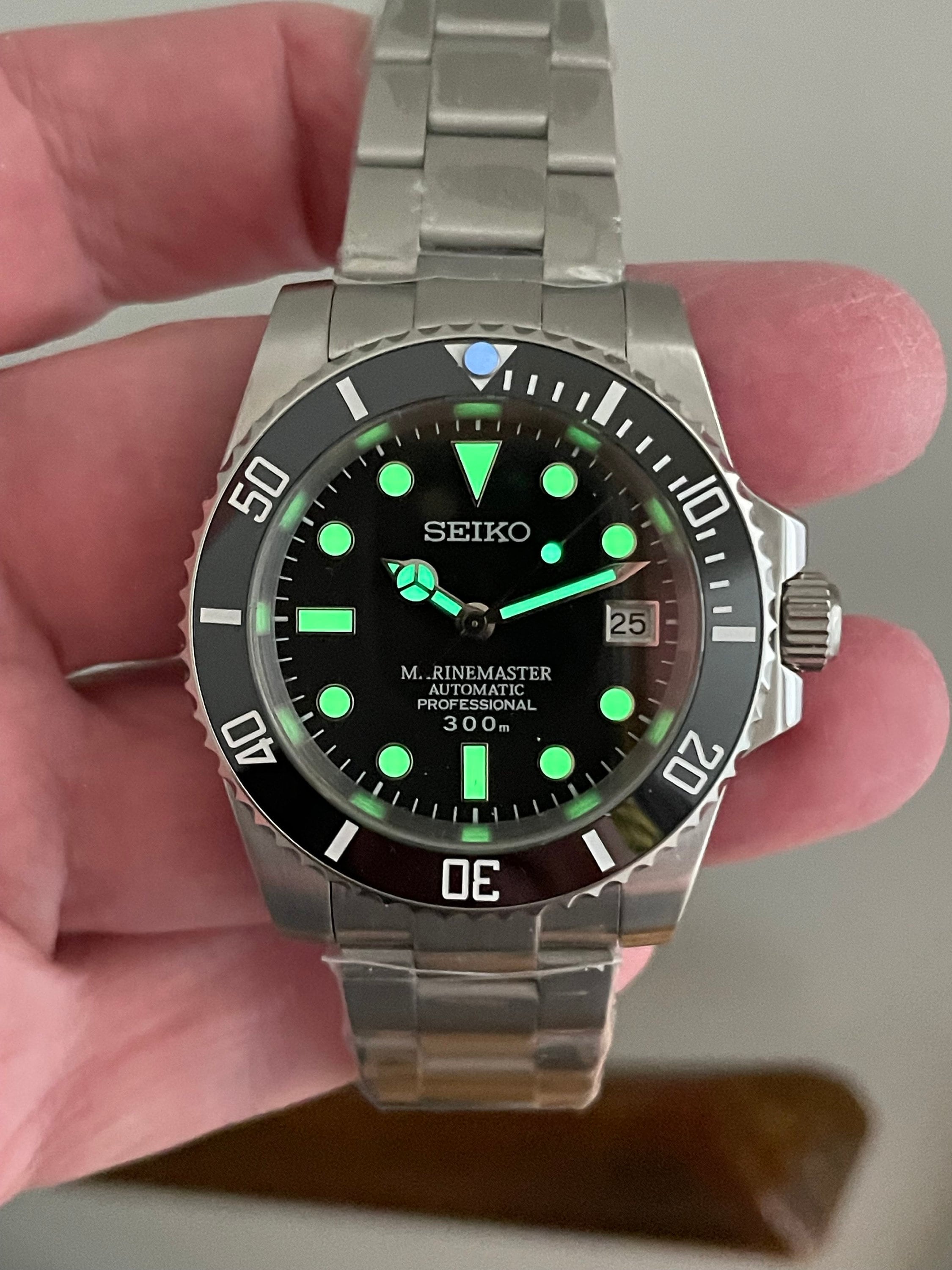 Submarine Style Seiko Mod Men's Watch With Seiko NH36A Movement Sku1191 ...