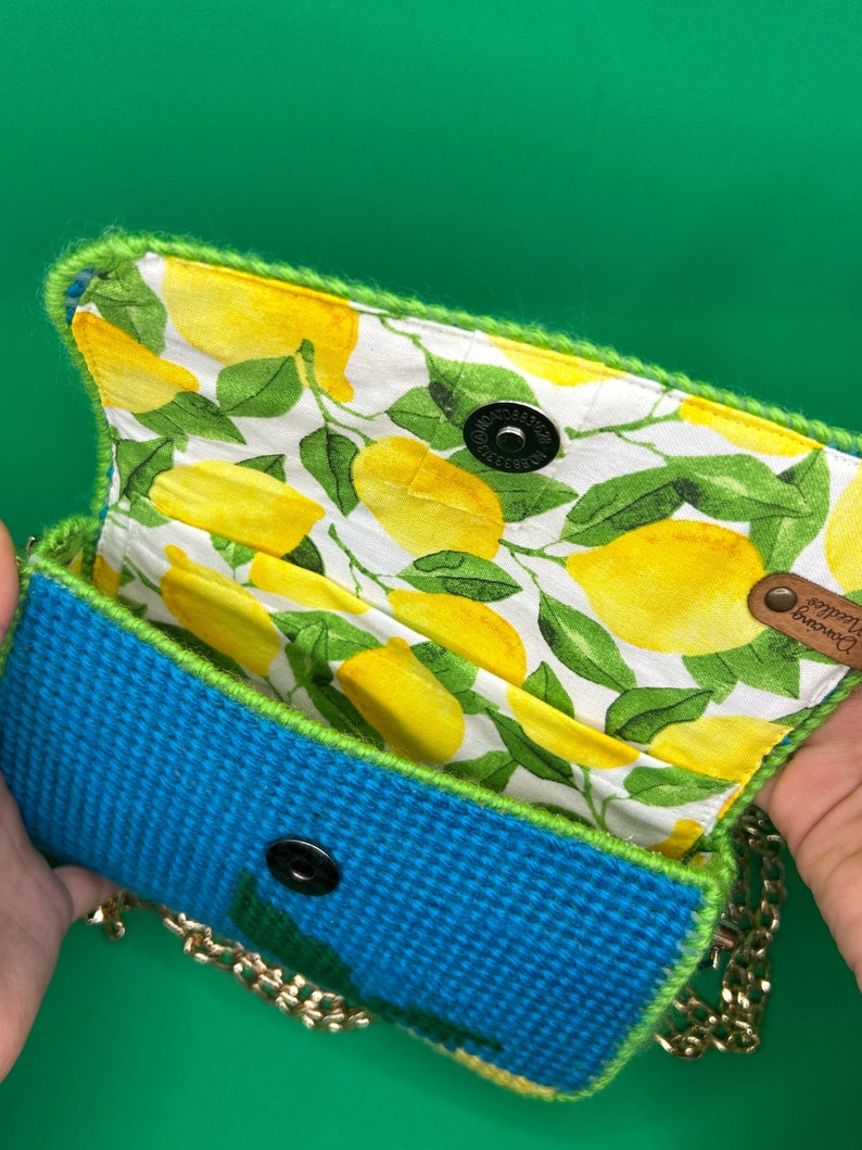 Crossbody Lemons Purse - Plastic Canvas - Etsy