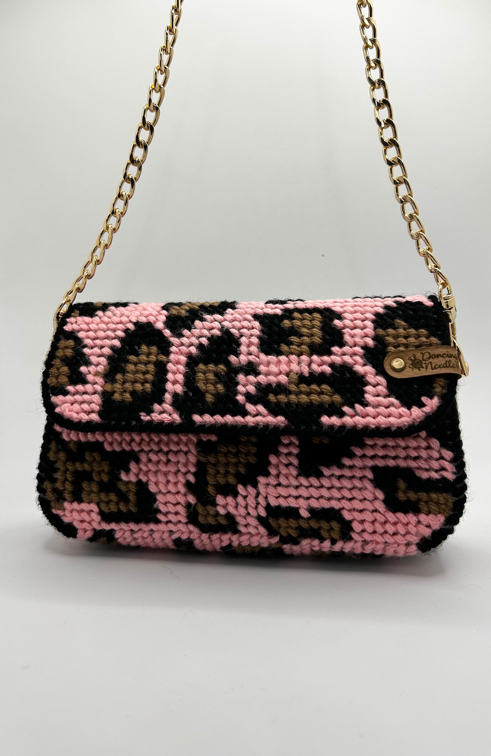 Crossbody Pink Leopard Purse - Plastic Canvas - Etsy