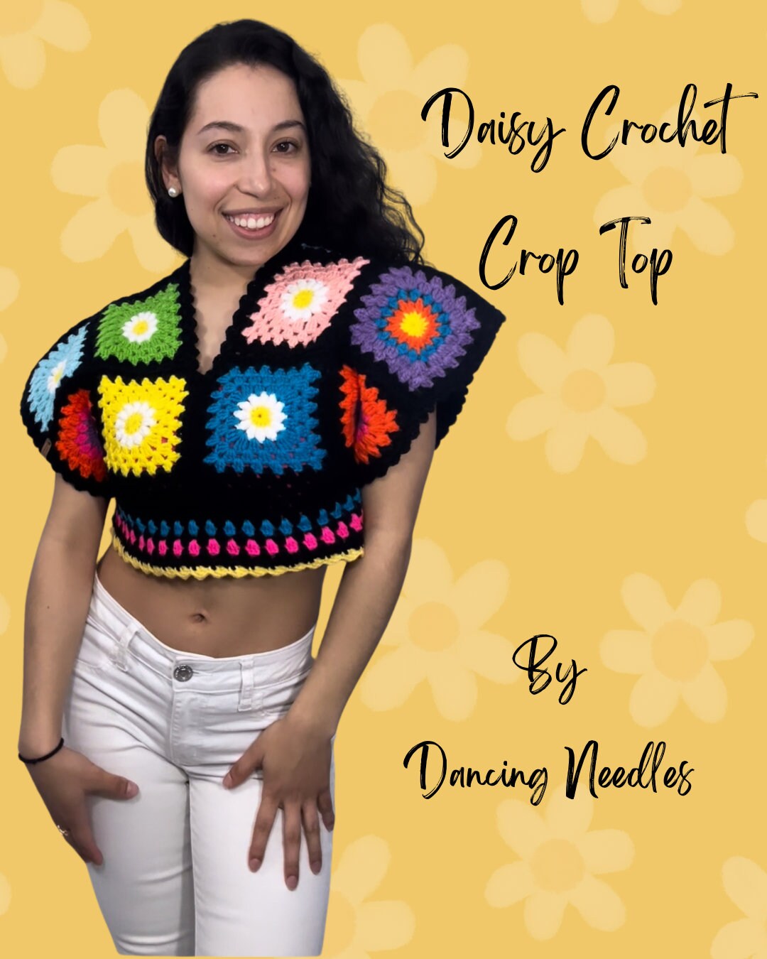 Granny Squares- Daisy Crochet Crop Top - Etsy