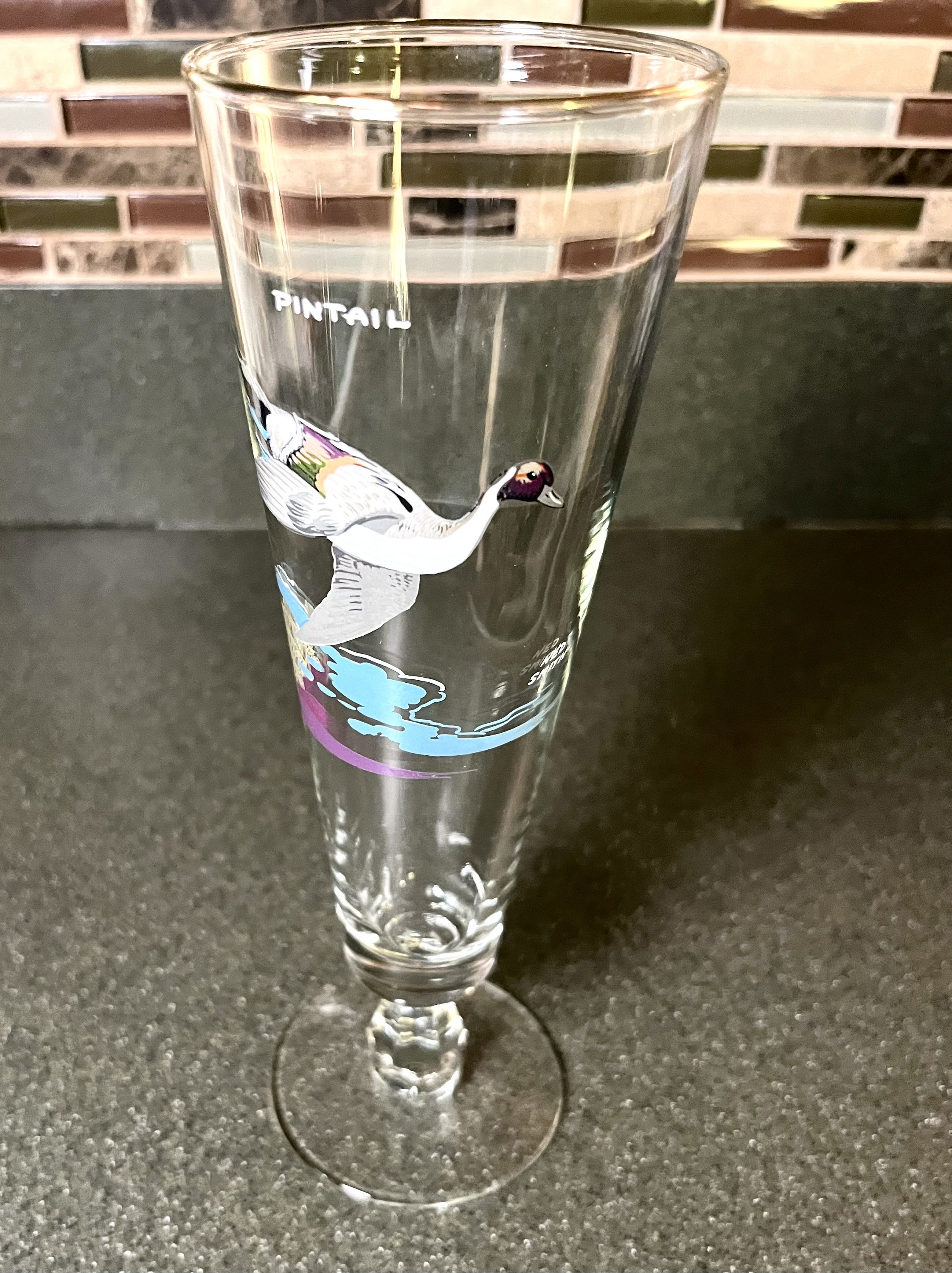 Vintage Ted Smith Bird Footed Pilsner Glass - Pintail Duck - Etsy