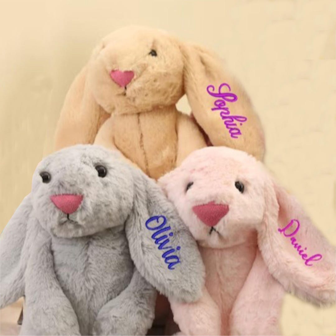 Personalized Plush Bunny Rabbit, Stuffed Bunny Doll for Kids, Custom ...