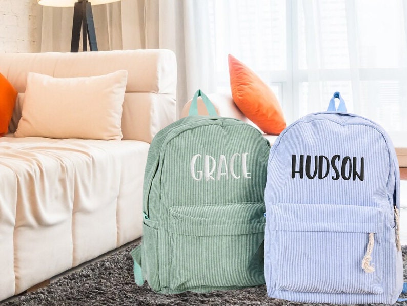 Custom Name Kids School Bags, Personalized Embroidered Toddler Backpack ...
