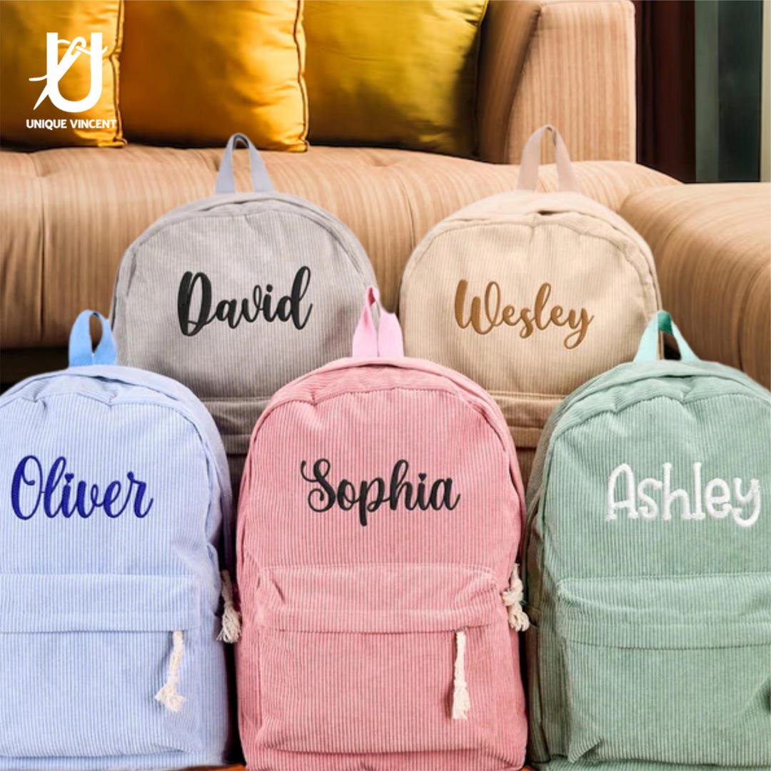Custom Name Kids School Bags, Personalized Embroidered Toddler Backpack ...