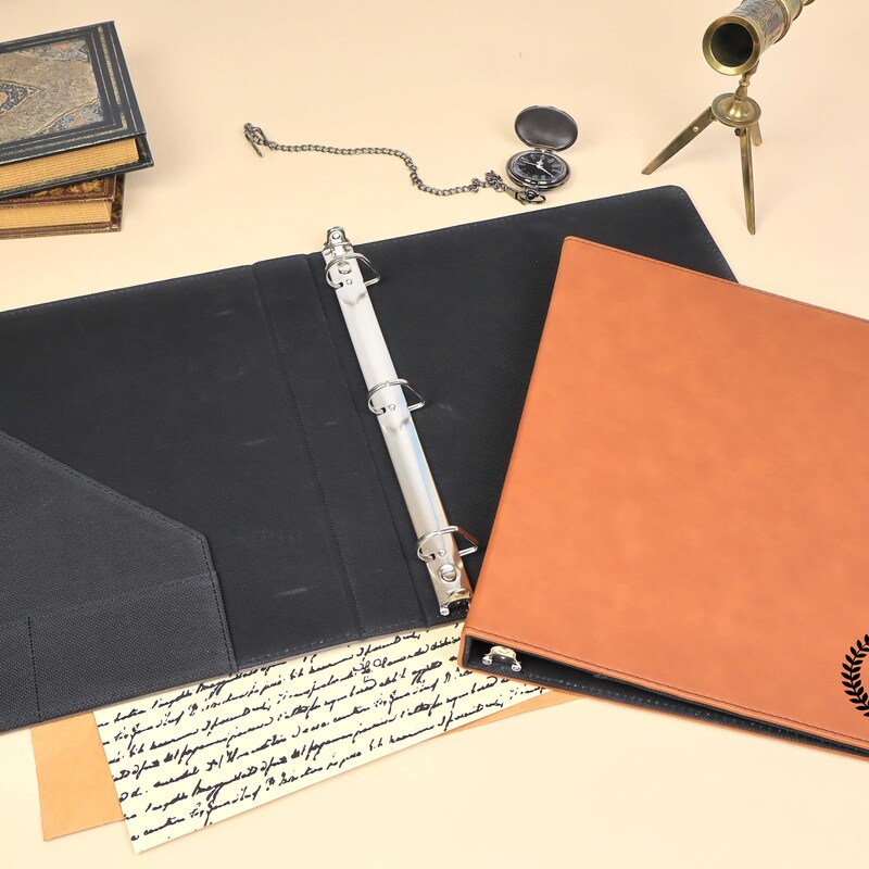Leather 3 Ring Binder - Etsy