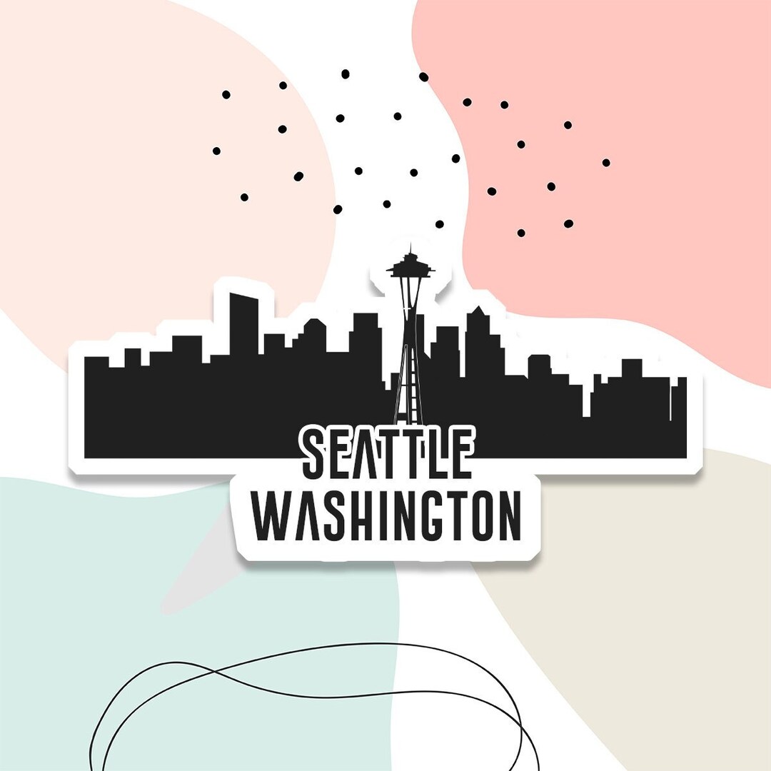 Seattle Skyline Vinyl Sticker, Washington State, Best Friend Gift ...