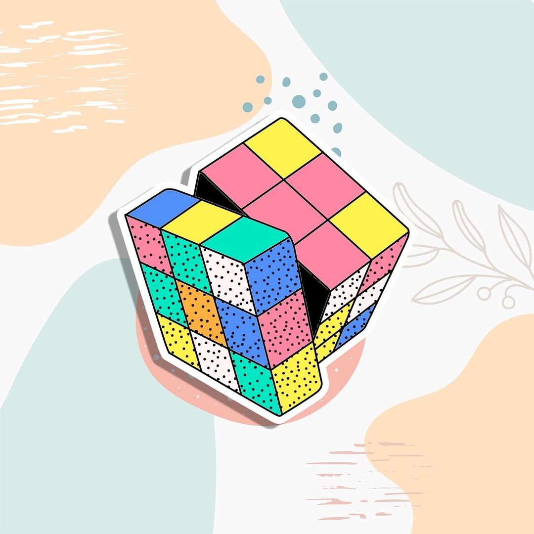 Rubik Cube Waterproof, Cute Water Bottle Sticker, Laptop Sticker ...