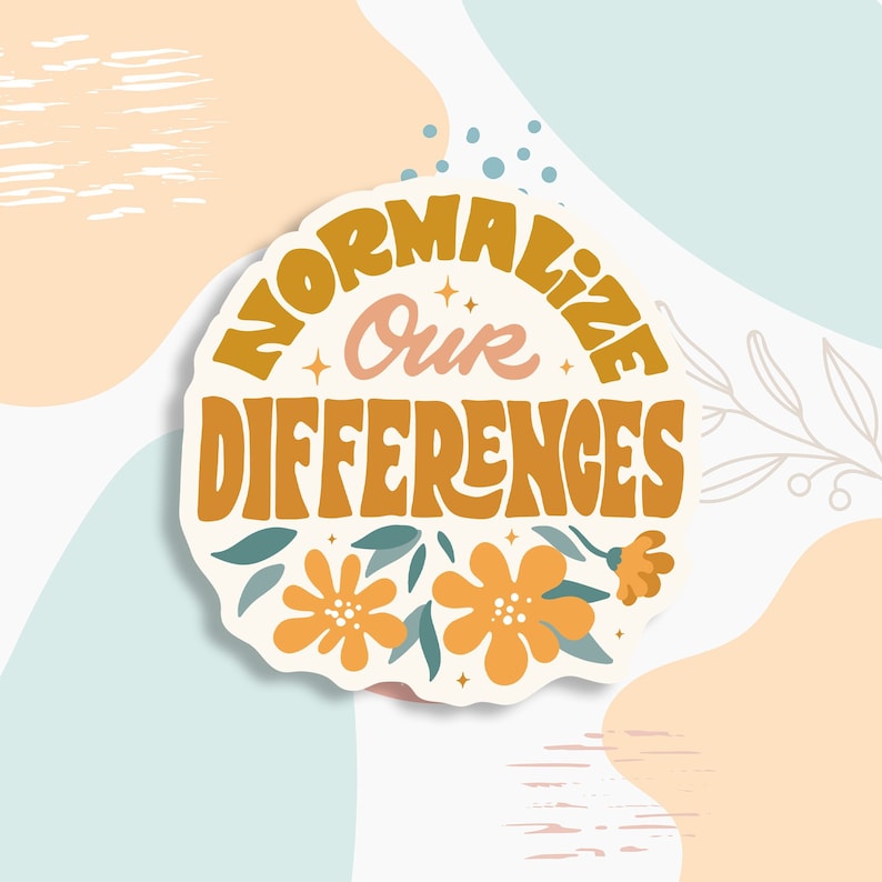 Normalize Our Differences Sticker, Mental Health Sticker, Water Bottle ...