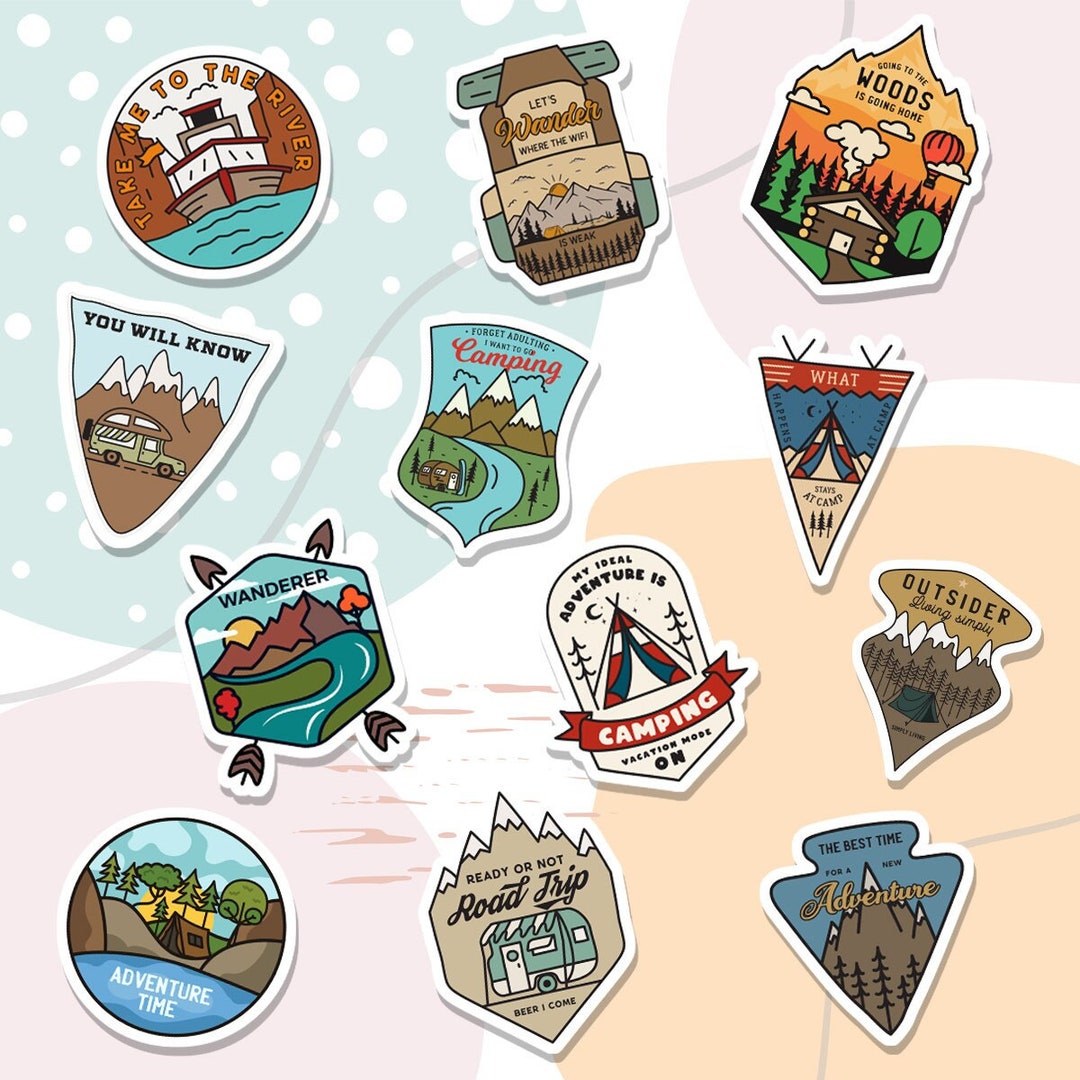 Vanlife Sticker Pack, Camping Vinyl Sticker, Home on Wheels, Camping ...
