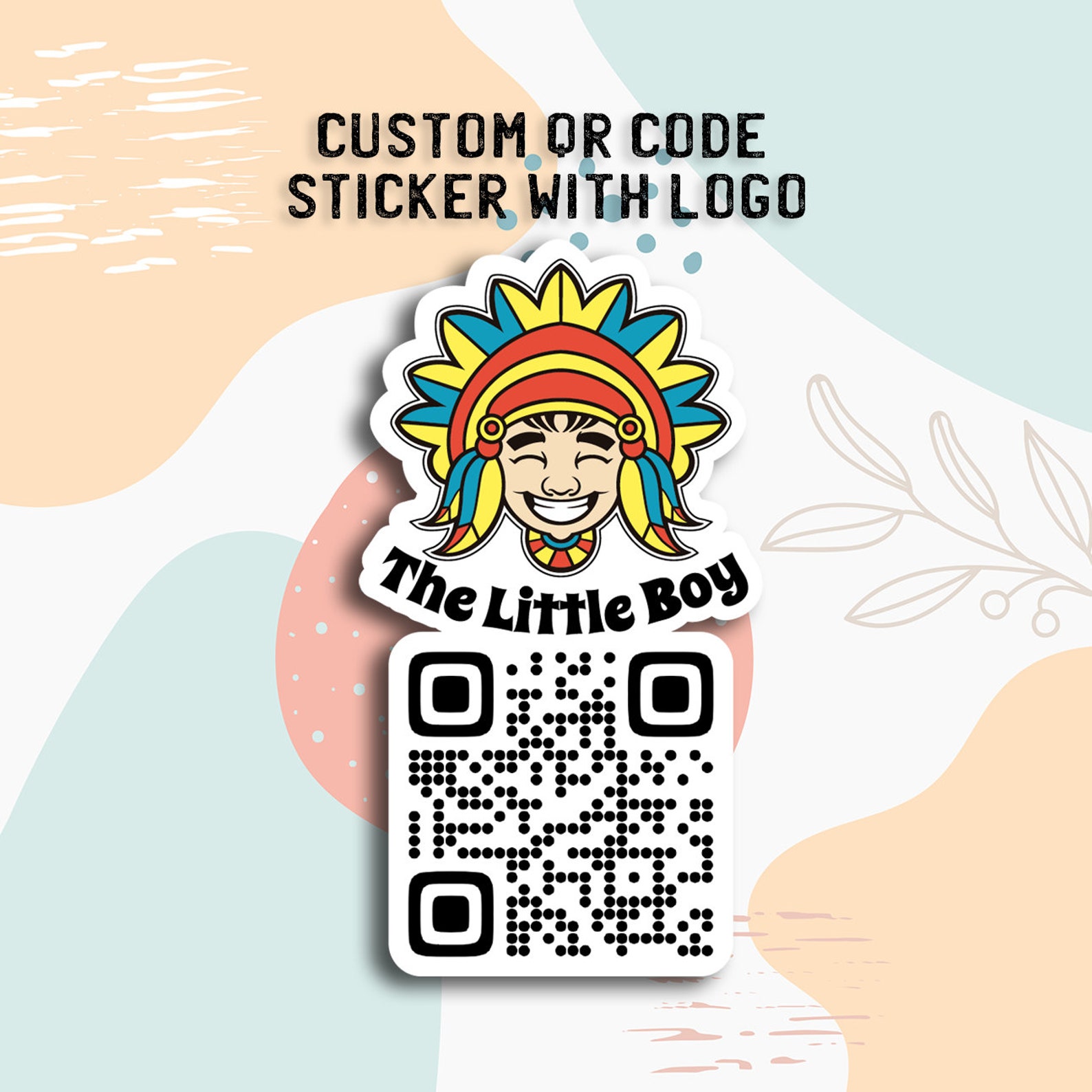 Custom Vertical Die Cut QR Code Sticker, Custom Logo Sticker ...