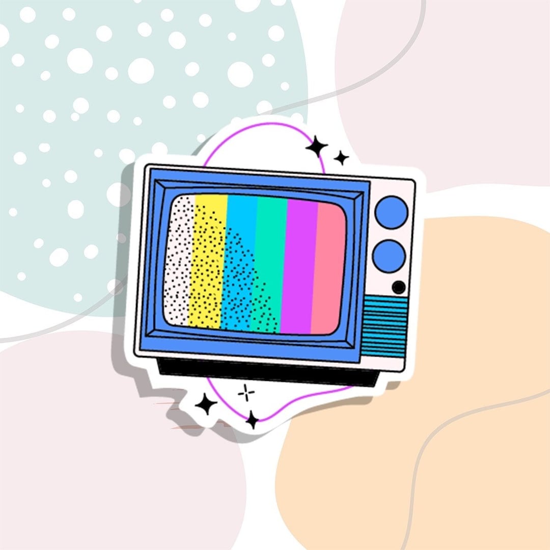 Retro Tv Sticker, Vintage Sticker, Water Bottle Sticker, Retro Tumbler ...