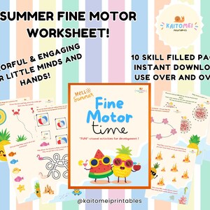 Summer Fine Motor Worksheets Instant Download - Etsy