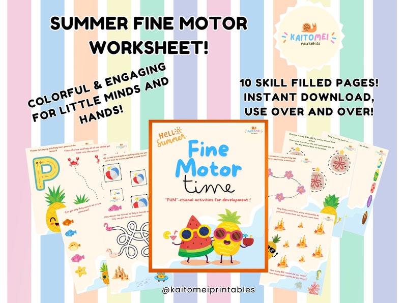 Summer Fine Motor Worksheets Instant Download - Etsy