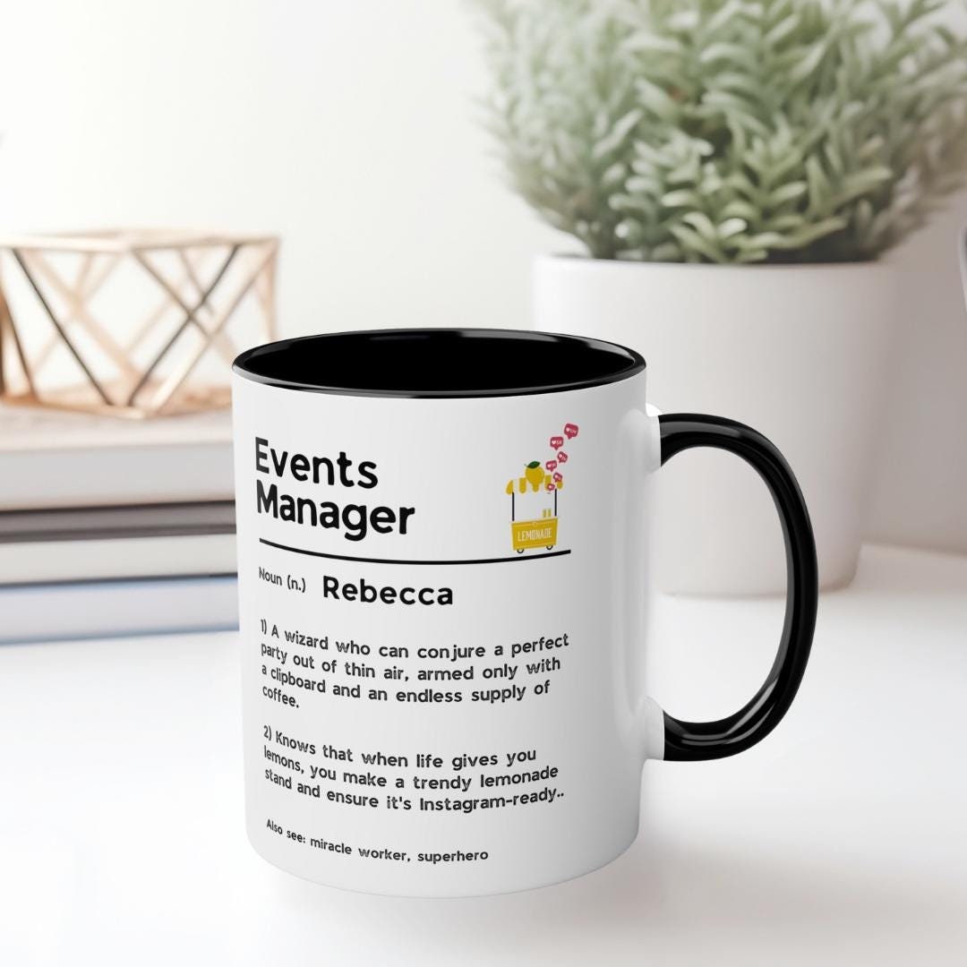 Personalised Events Manager Mug, Funny Houmor Gift for a Event Planner ...