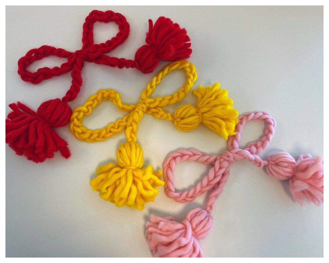 Old School Braided Yarn Bows - Etsy
