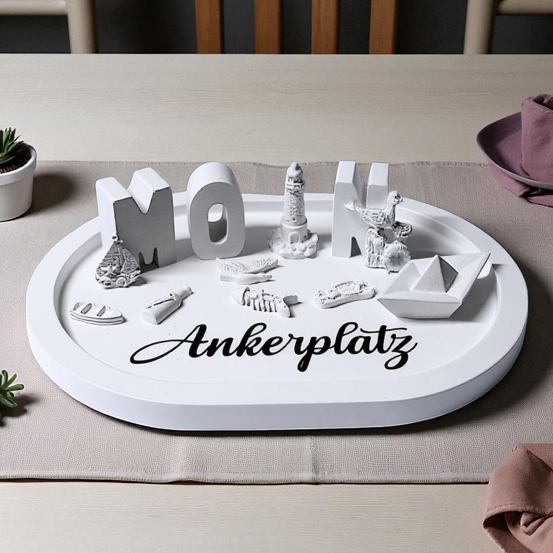 Moin Anchorage Decorative Plate Set Made of Raysin Maritime Letters ...