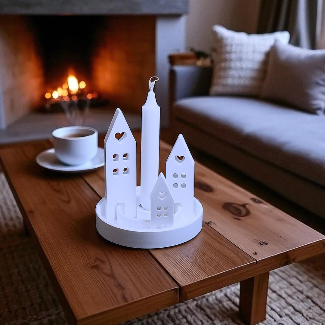 Candle Plate Decoration Set Made of Raysin With Three Light Houses in ...