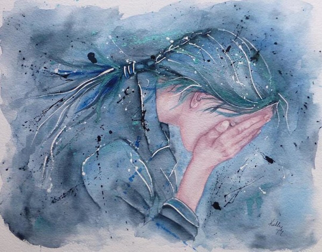 Hand Drawn Watercolor Painting .... the Cry in Digital Download PNG ...