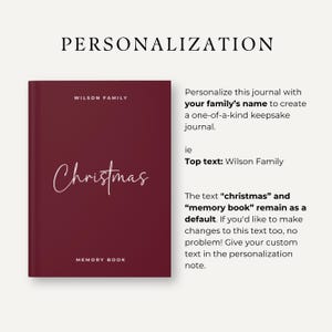 Custom Christmas Memory Book Christmas Journal Personalized Family ...