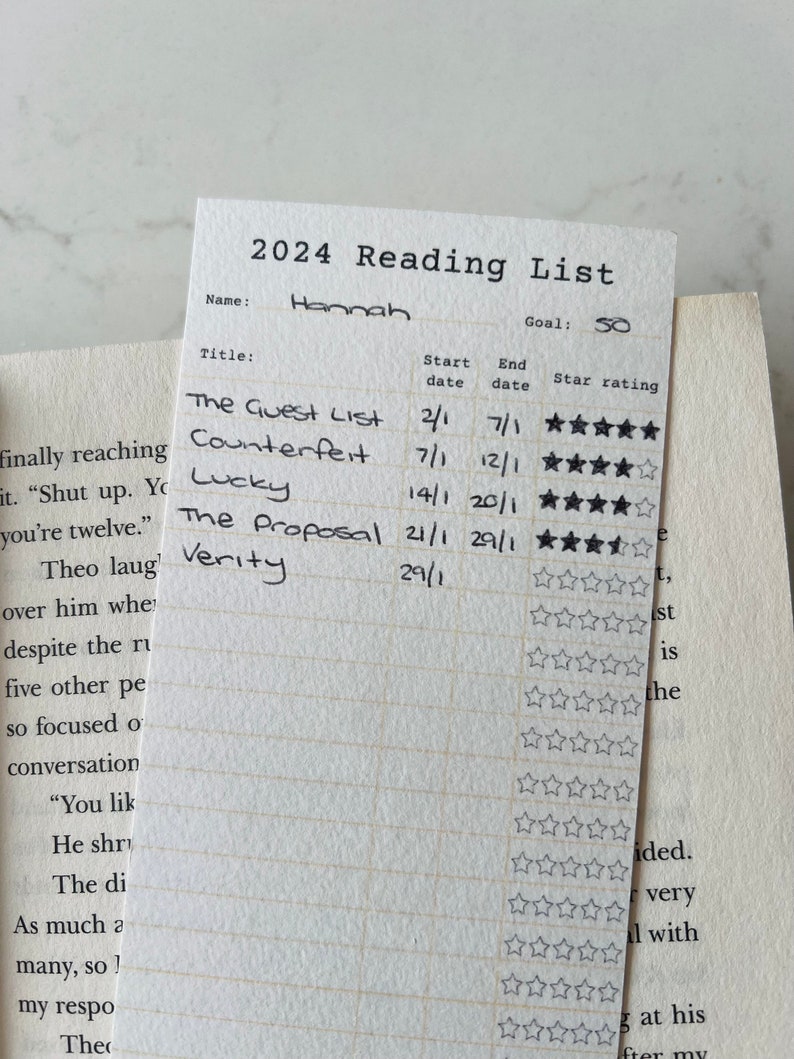Printable 2025 Library Card Bookmark Reading Log Tracker - Digital ...