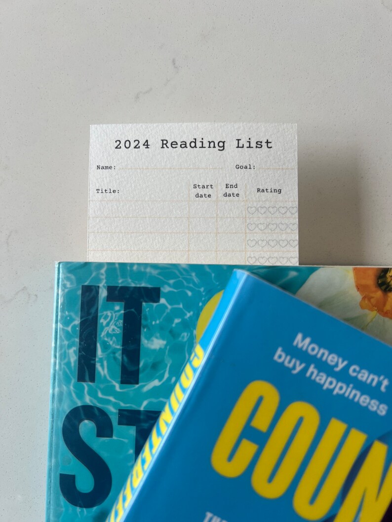 Printable 2024 Reading Log Bookmark With Heart Rating, Valentines Day ...