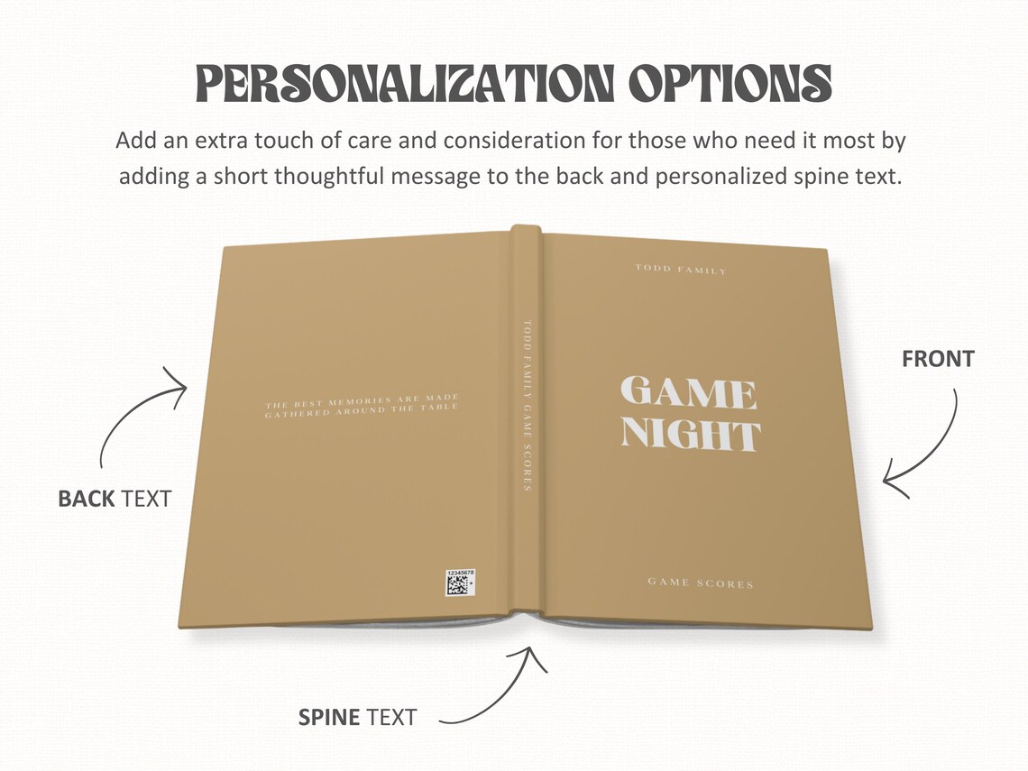 Custom Game Score Book, Family Games Night Scorekeeping, Personalized ...