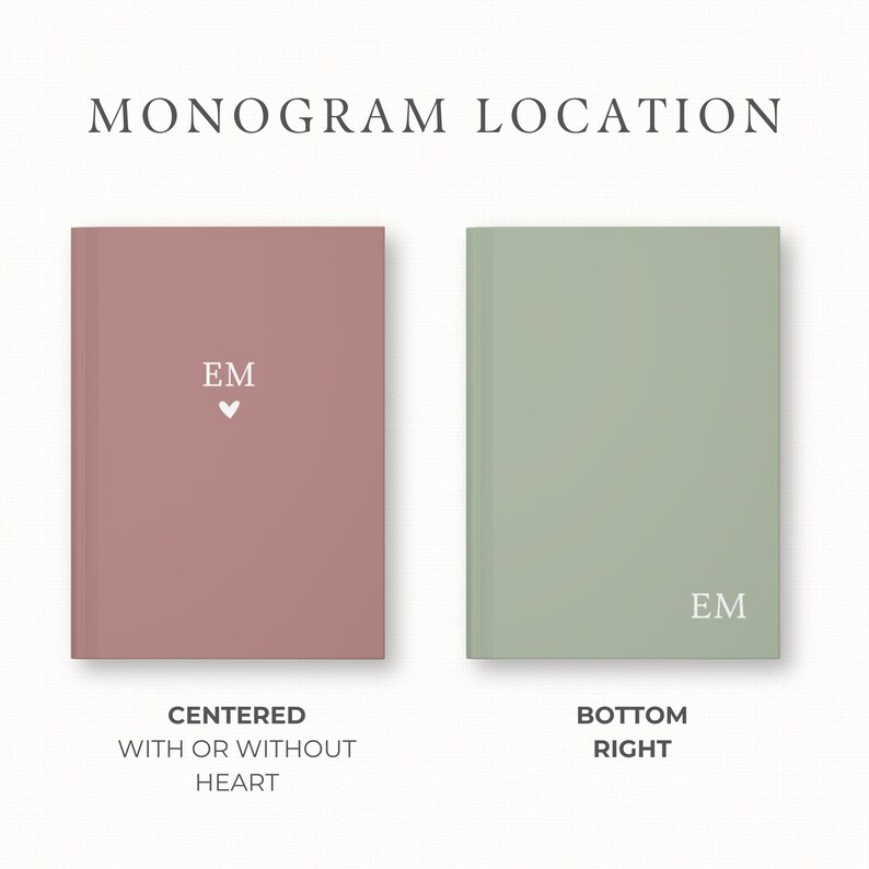Monogram Notebook Personalized A5 Notebook Journal, Monogrammed Gift ...