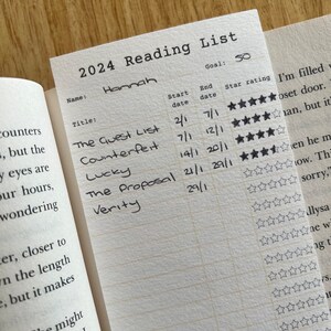 Printable 2024 Reading Log Bookmark With Heart Rating, Valentines Day ...