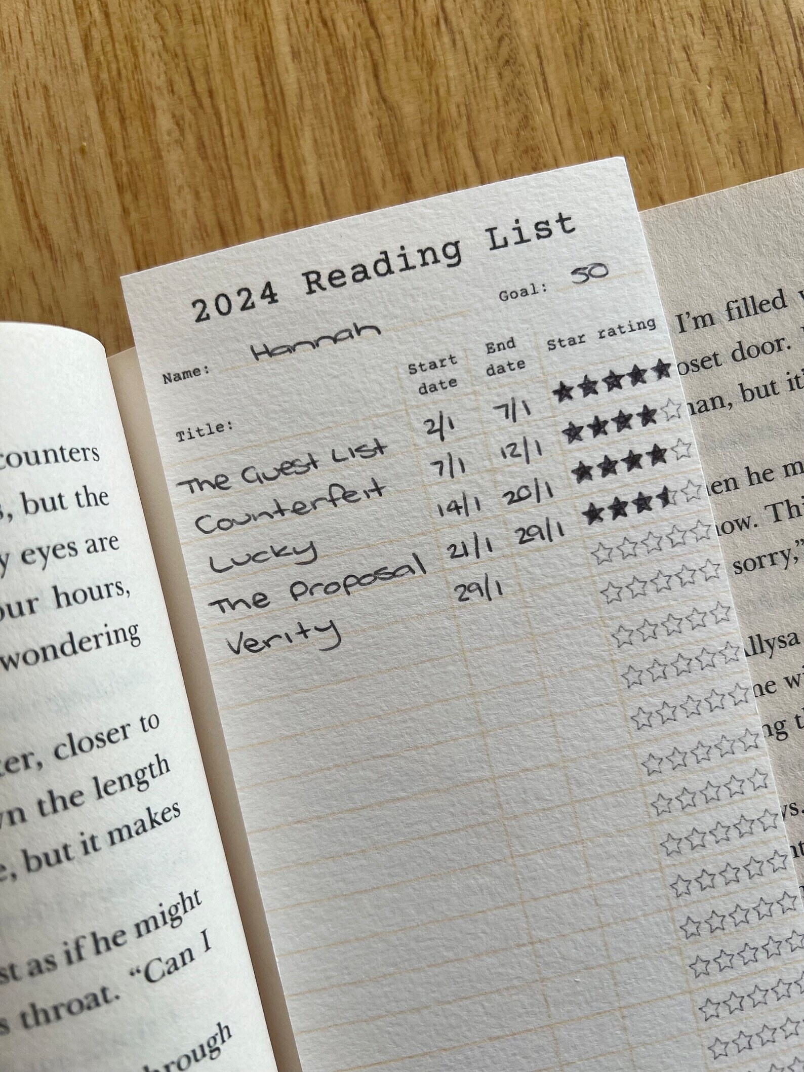 Printable 2024 Reading Log Bookmark With Heart Rating, Valentines Day ...