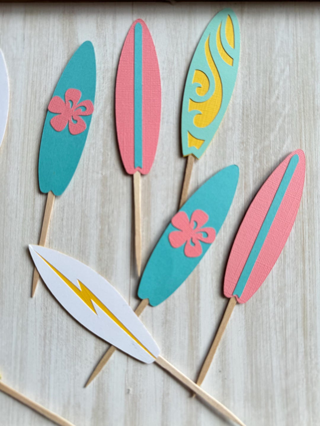 Surfboard Cupcake Toppers | the Big One Birthday Toppers | Beach Baby ...