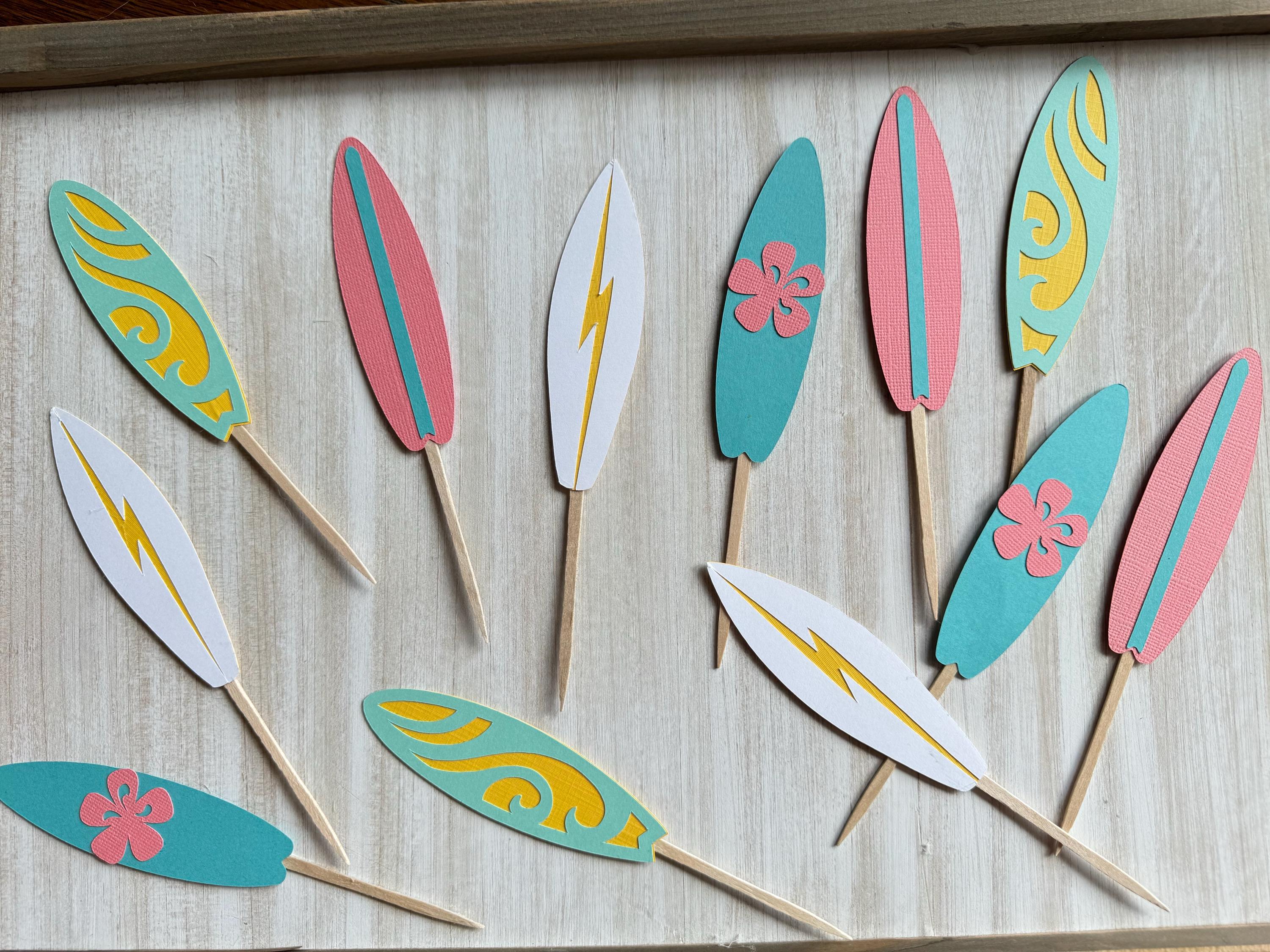 Surfboard Cupcake Toppers | the Big One Birthday Toppers | Beach Baby ...