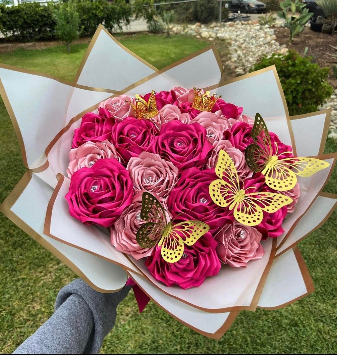 Handmade Satin Ribbon Roses - Etsy UK