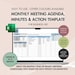 Monthly Team or Project Meeting Template | Agenda, Minutes & Actions ...
