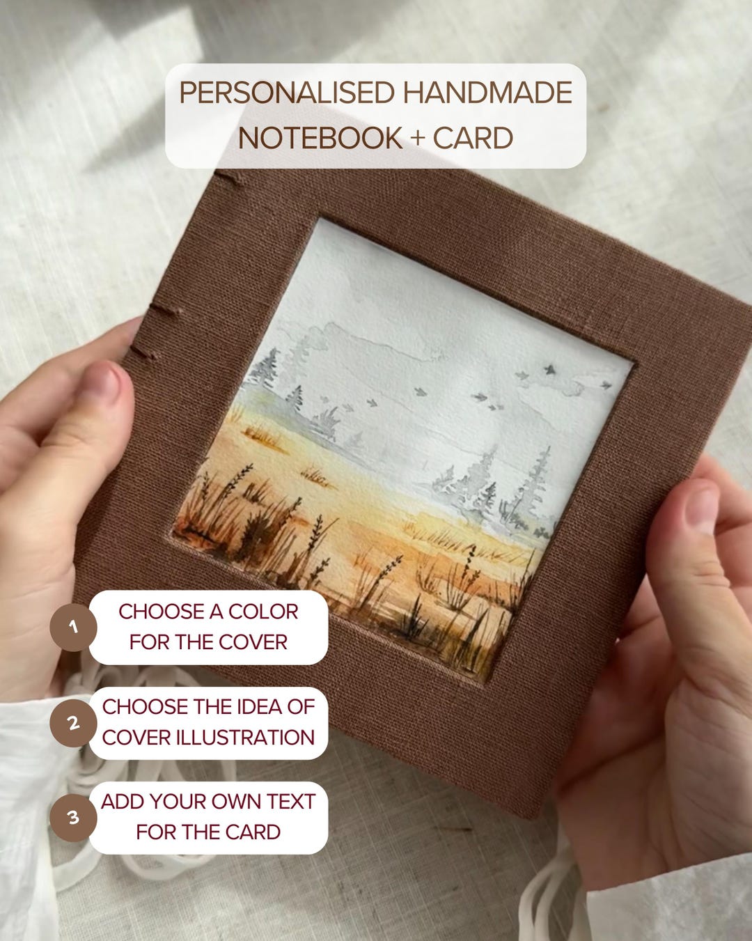 Unique Personalized One of a Kind Notebook With Original Watercolor ...