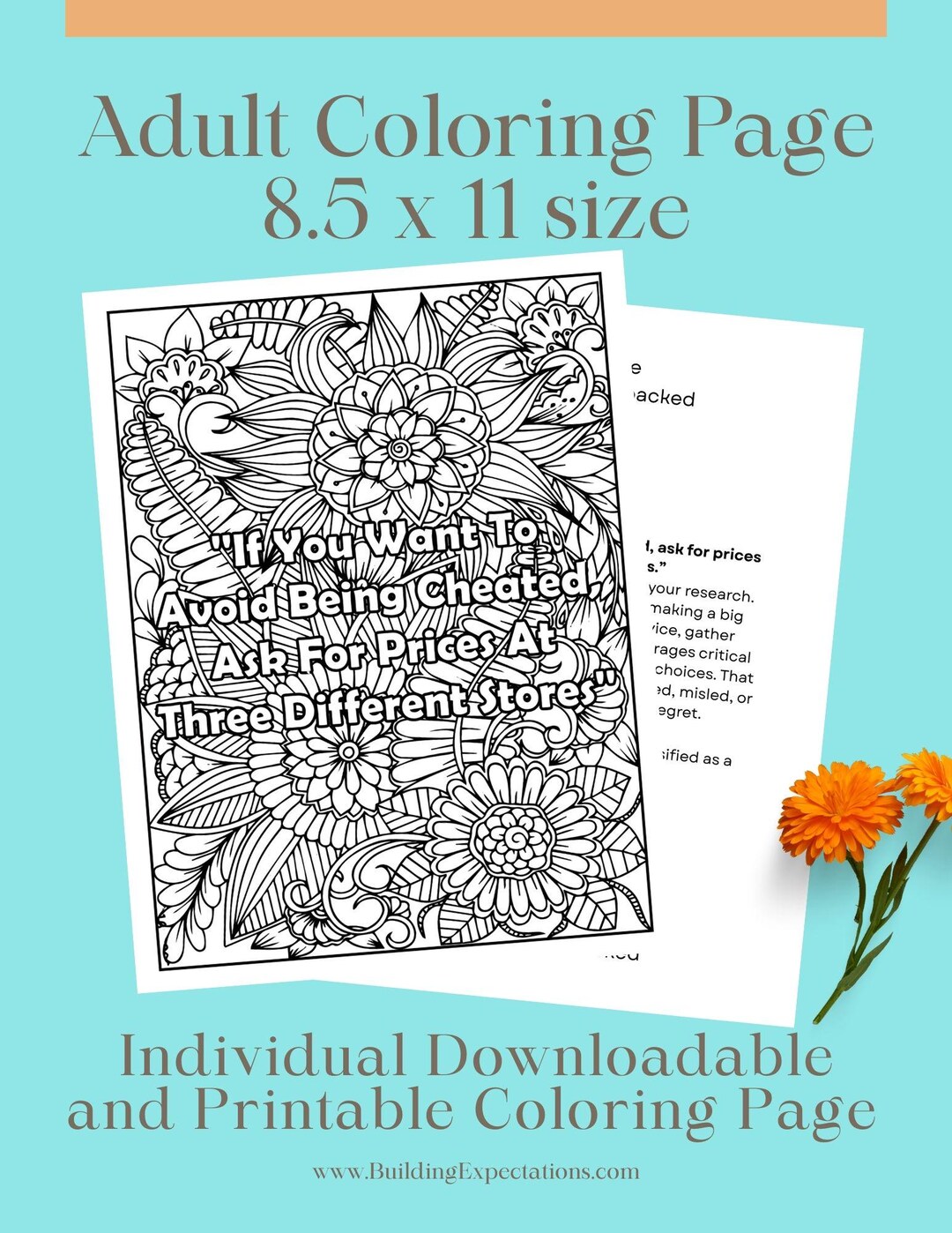 Adult Coloring Page "words to Live By" If You Want to Avoid Being ...