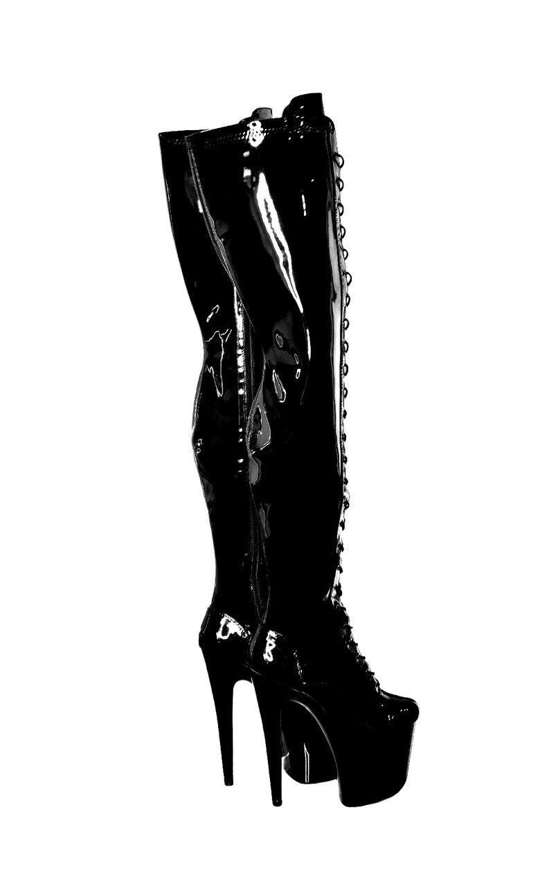 Shiny Gloss Black Thigh High 8 Inch Platform Boots Dragpole Shoes - Etsy