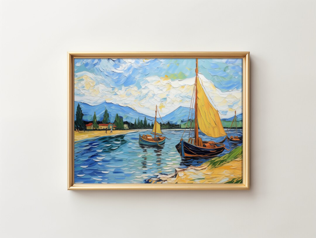 Vincent Van Gogh Bay With Sailboats Colorful Journeys Art 1-139 ...