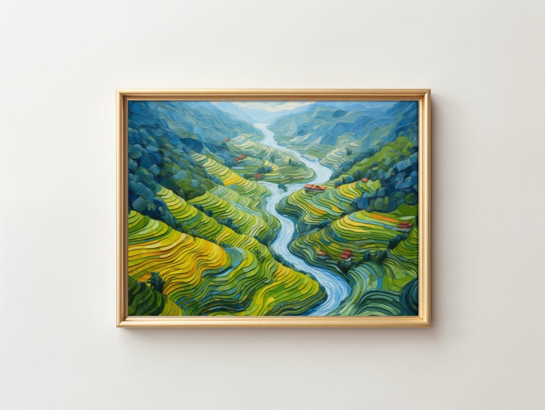 Vincent Van Gogh's, Bali Rice Terrace | Frame Tv Art, Indonesia ...