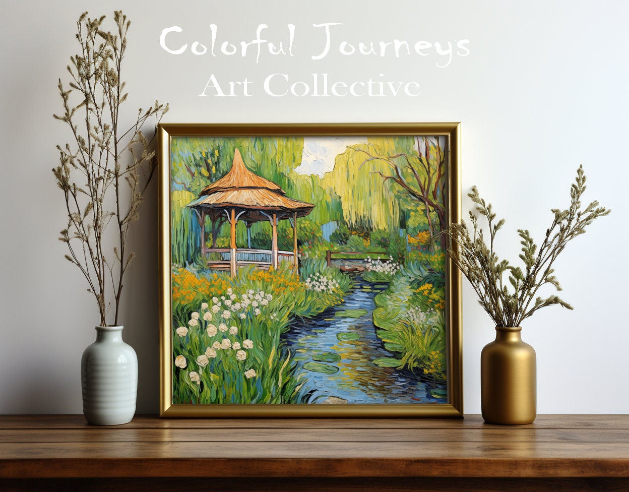 Vincent Van Gogh's, Garden Gazebo Colorful Journeys 1-153 Raised Garden ...