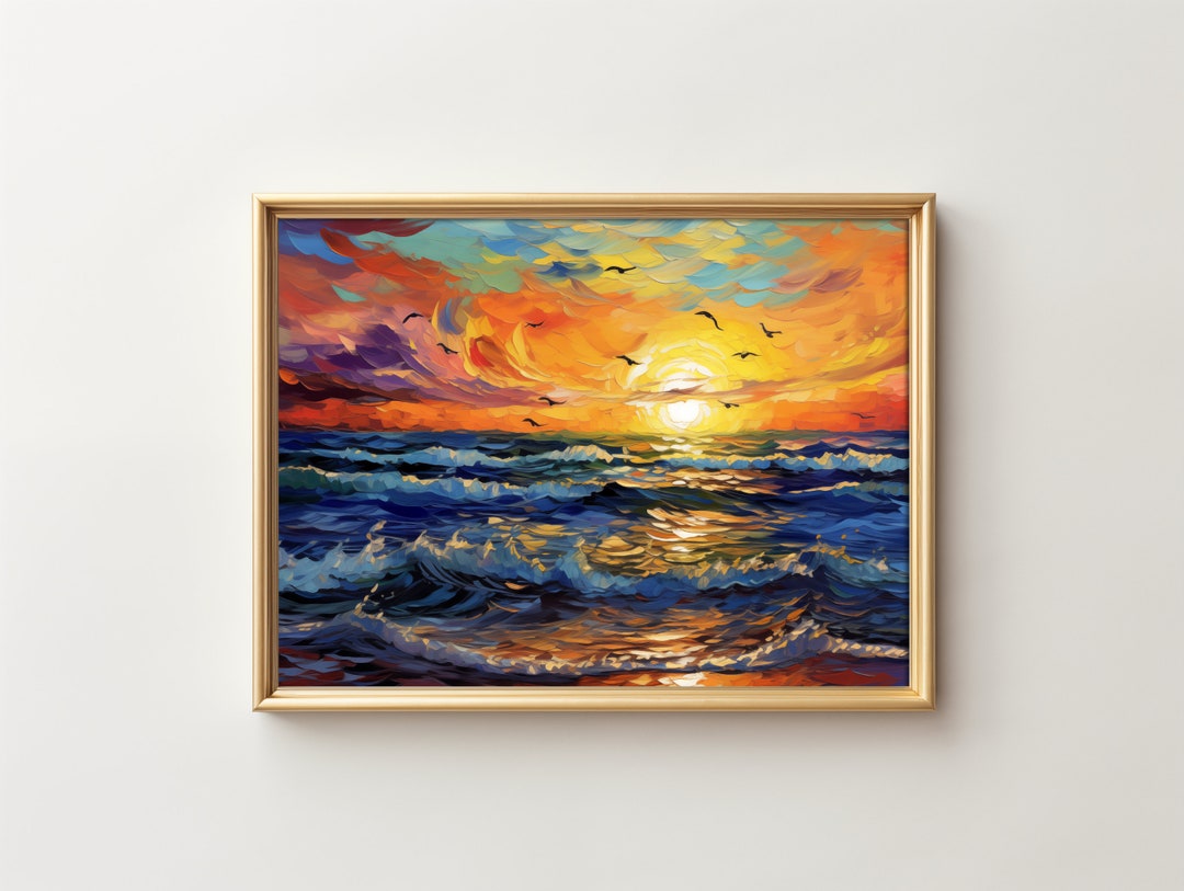 Vibrant Sunset Beach Colorful Journeys 1-151 Beach House Decorer ...