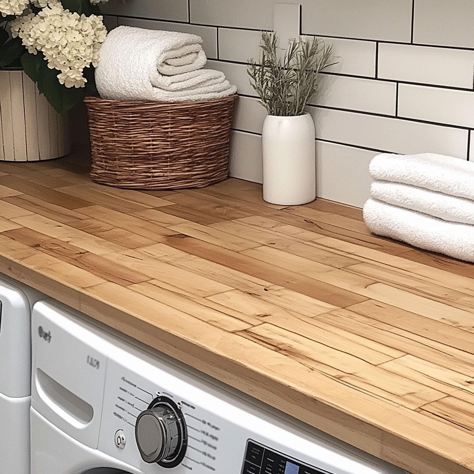 Wooden Washer and Dryer Top, Laundry Organization, Laundry Room ...