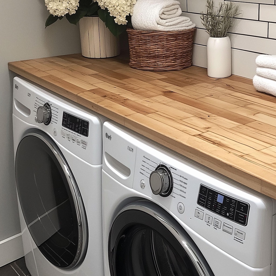Wooden Washer and Dryer Top, Laundry Organization, Laundry Room ...