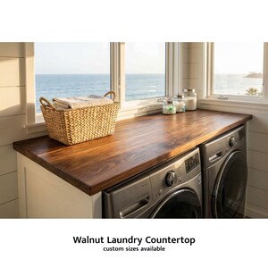 Oak Laundry Countertop: Custom Washer & Dryer Station, Walnut, Maple ...