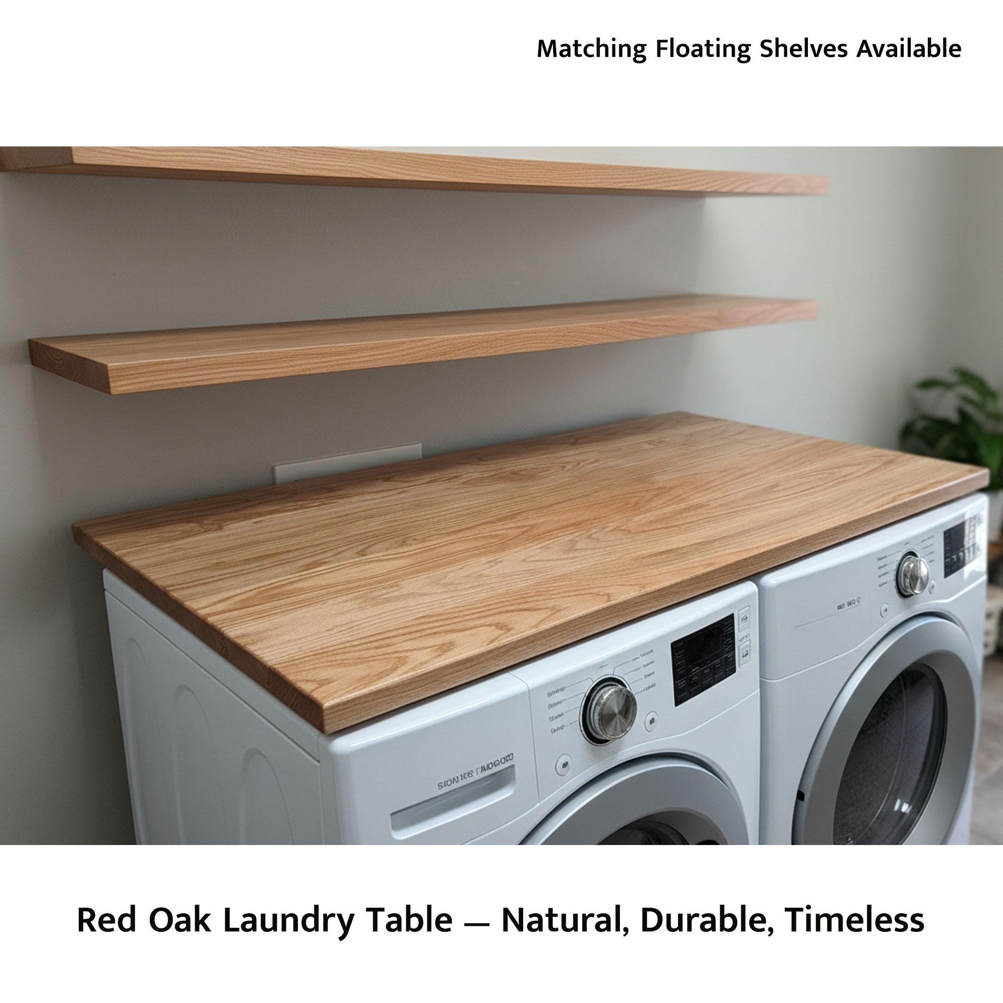 Oak Laundry Countertop: Custom Washer & Dryer Station, Walnut, Maple ...